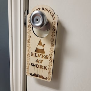 Do Not Disturb Elves at Work Christmas Engraved Door Hanger - Etsy