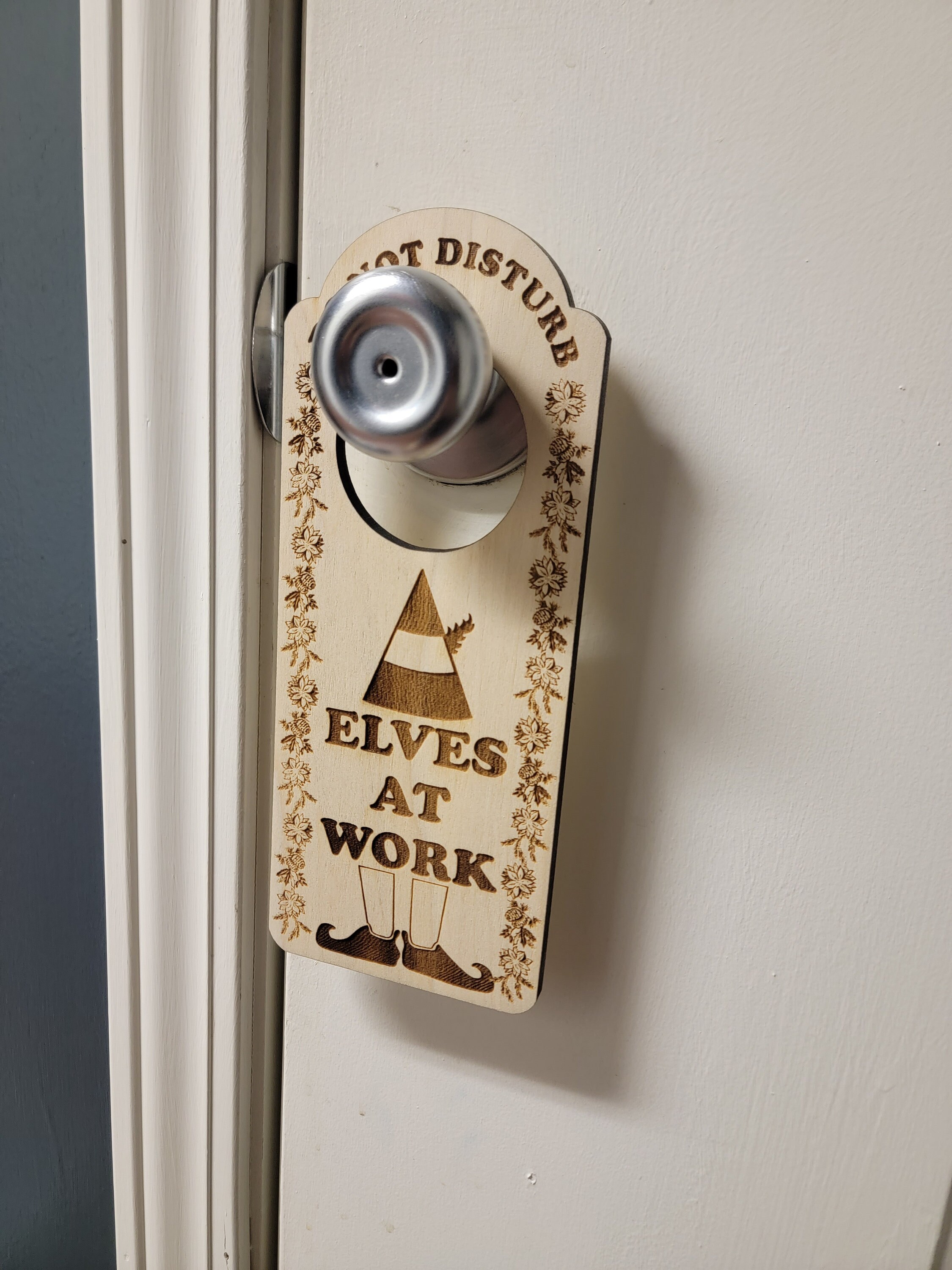 Do Not Disturb Elves at Work Christmas Engraved Door Hanger - Etsy