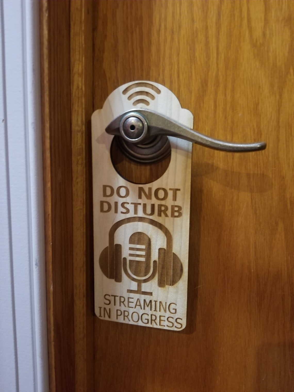 Do Not Disturb Streaming in Progress Engraved Door Hanger Sign - Etsy