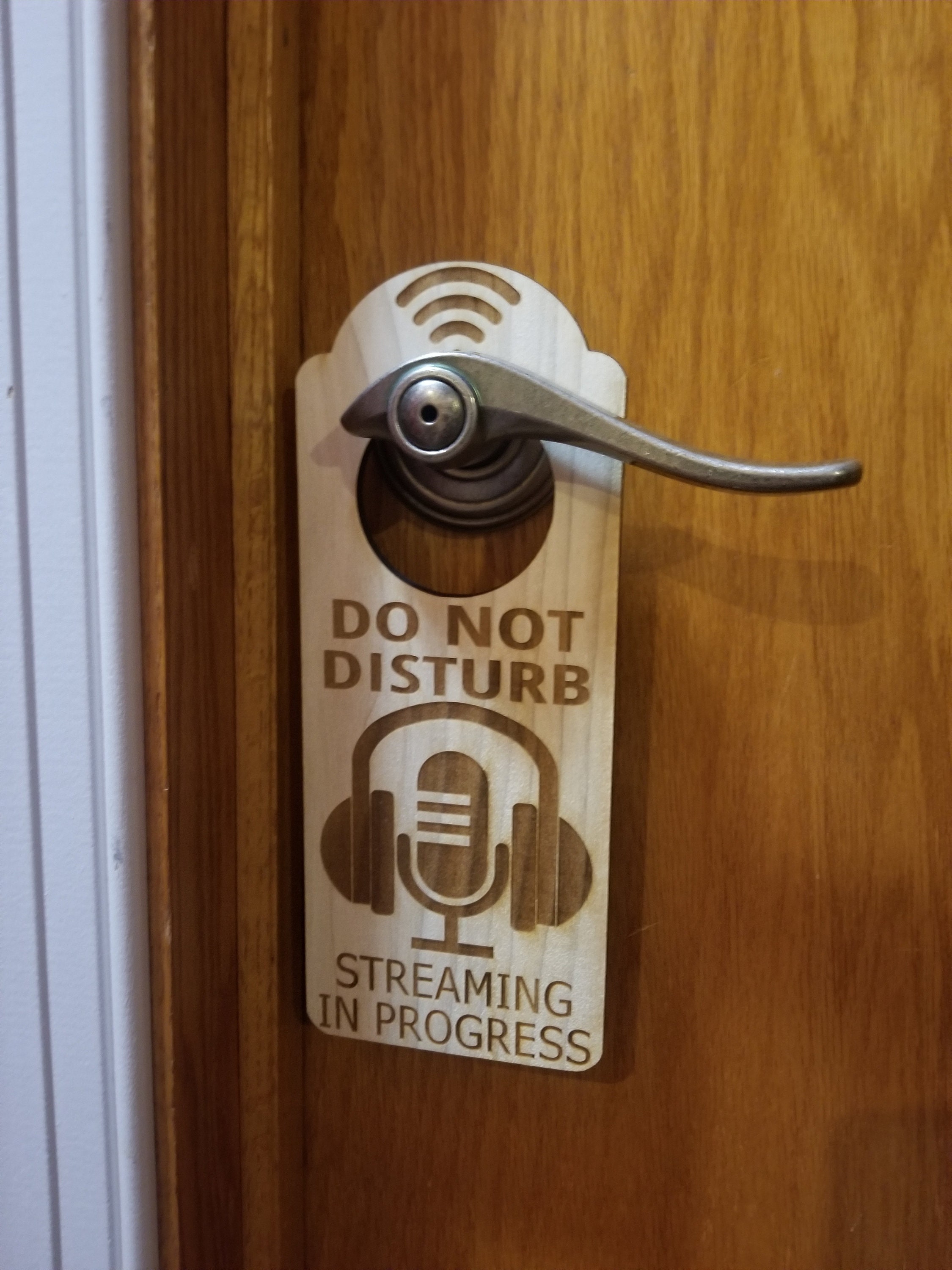 Do Not Disturb Streaming in Progress Engraved Door Hanger Sign - Etsy
