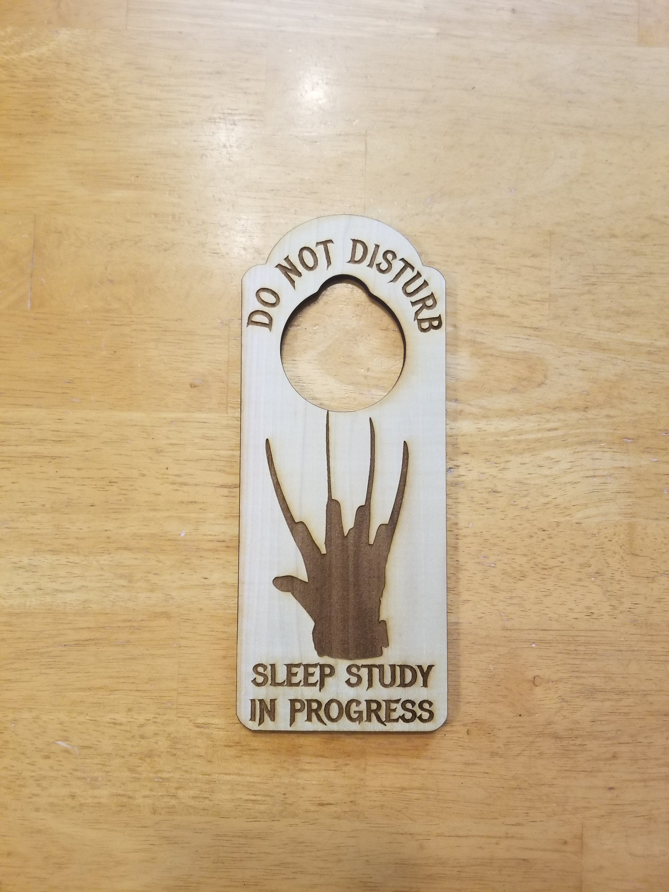 Sleep Study Do Not Disturb Freddy Engraved Door Hanger Sign - Etsy