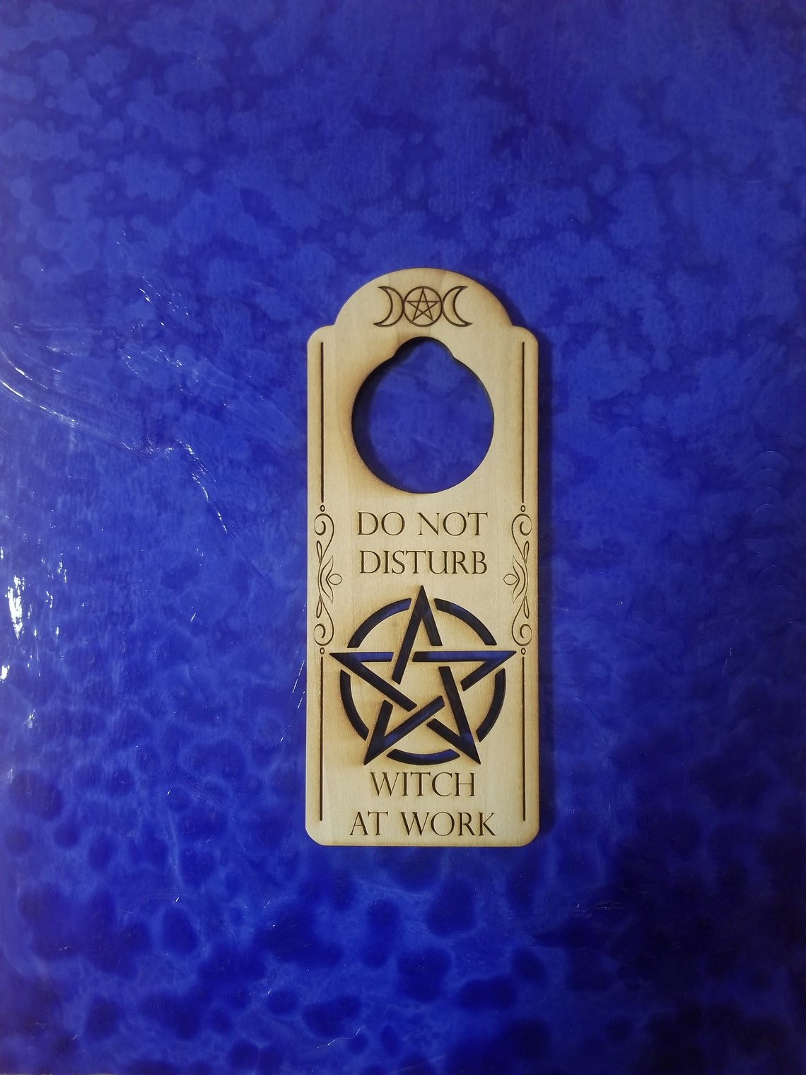 Do Not Disturb Witch at Work Wood Engraved Door Hanger Sign | Etsy