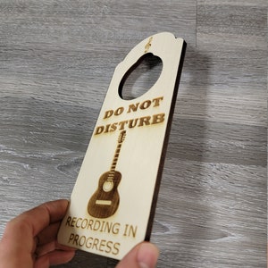 Do Not Disturb Recording in Progress Guitar Engraved Door Hanger Sign ...