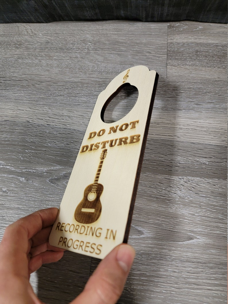 Do Not Disturb Recording in Progress Guitar Engraved Door Hanger Sign ...
