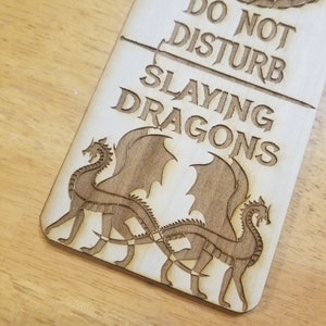 Do Not Disturb Slaying Dragons Engraved Door Hanger Sign RPG Dungeons ...