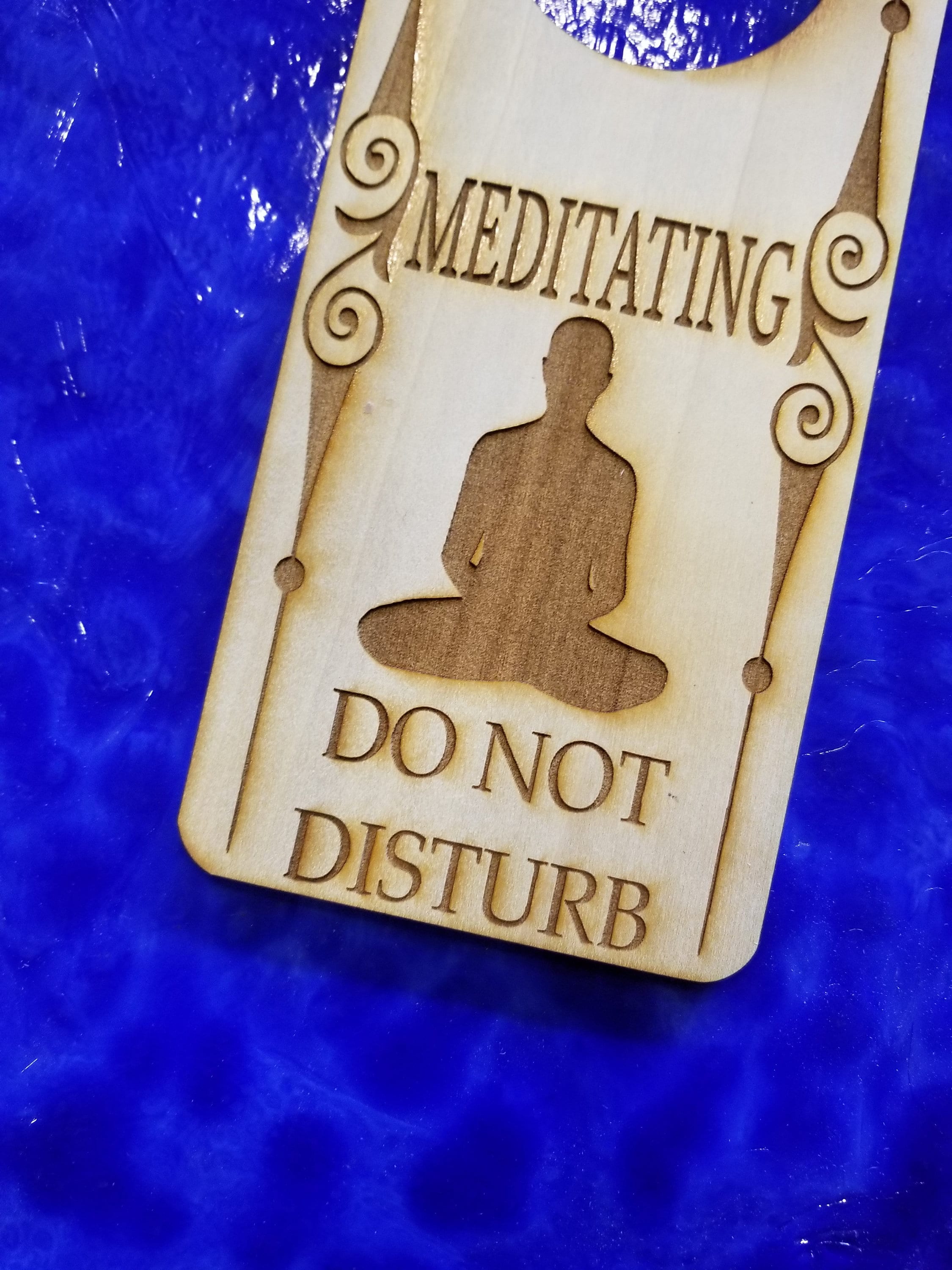 Do Not Disturb Meditating Engraved Door Hanger Sign - Etsy