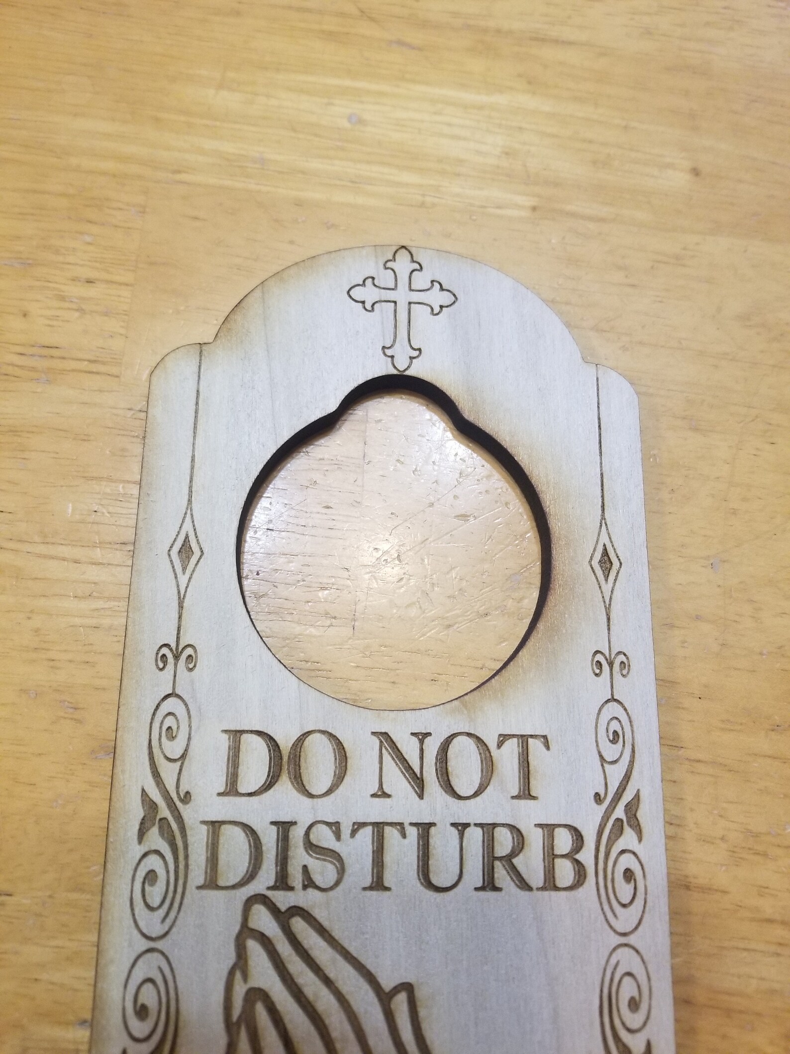 Do Not Disturb Prayer In Progress Engraved Door Hanger Sign Etsy