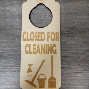 Closed for Cleaning Engraved Door Hanger Sign No Entry - Etsy