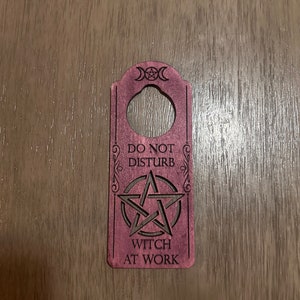 Do Not Disturb Witch at Work Wood Engraved Door Hanger Sign - Etsy