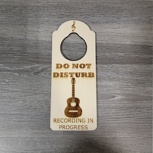 Do Not Disturb Recording in Progress Guitar Engraved Door Hanger Sign ...