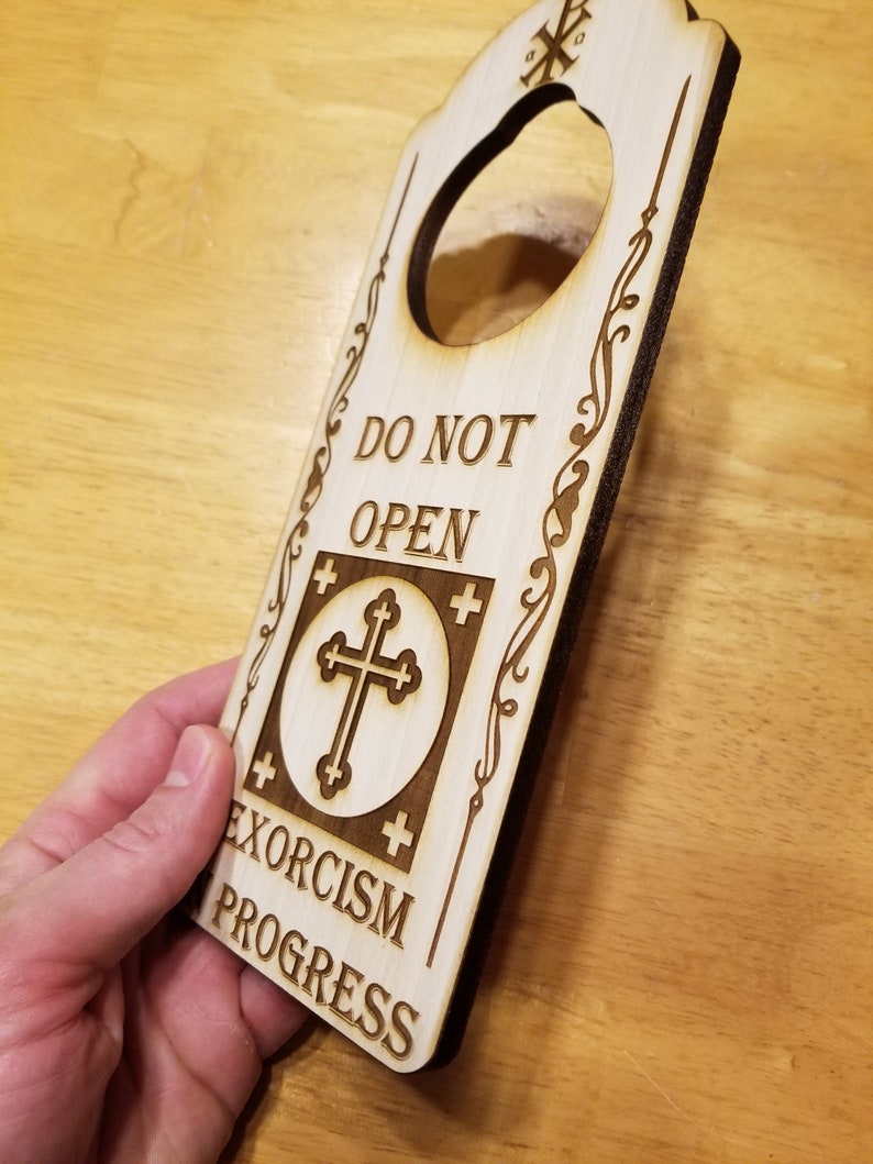 Do Not Disturb Exorcism in Progress Engraved Door Hanger Sign | Etsy