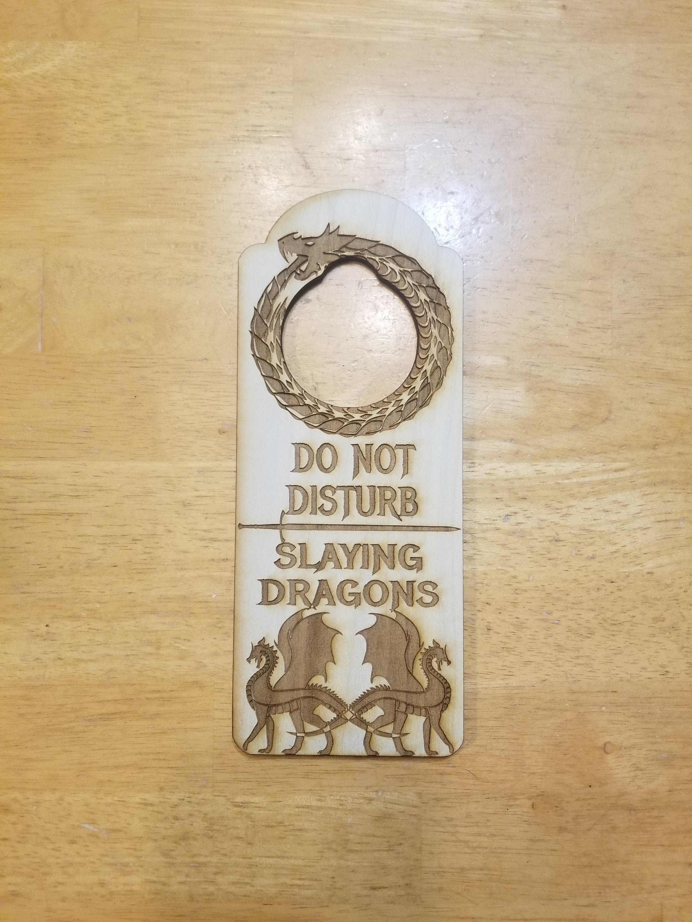 Do Not Disturb Slaying Dragons Engraved Door Hanger Sign RPG Dungeons ...