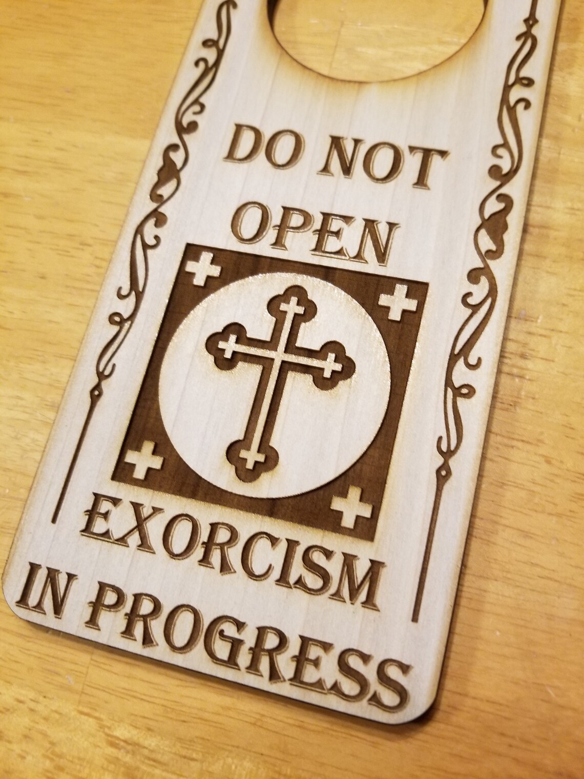 Do Not Disturb Exorcism in Progress Engraved Door Hanger Sign | Etsy