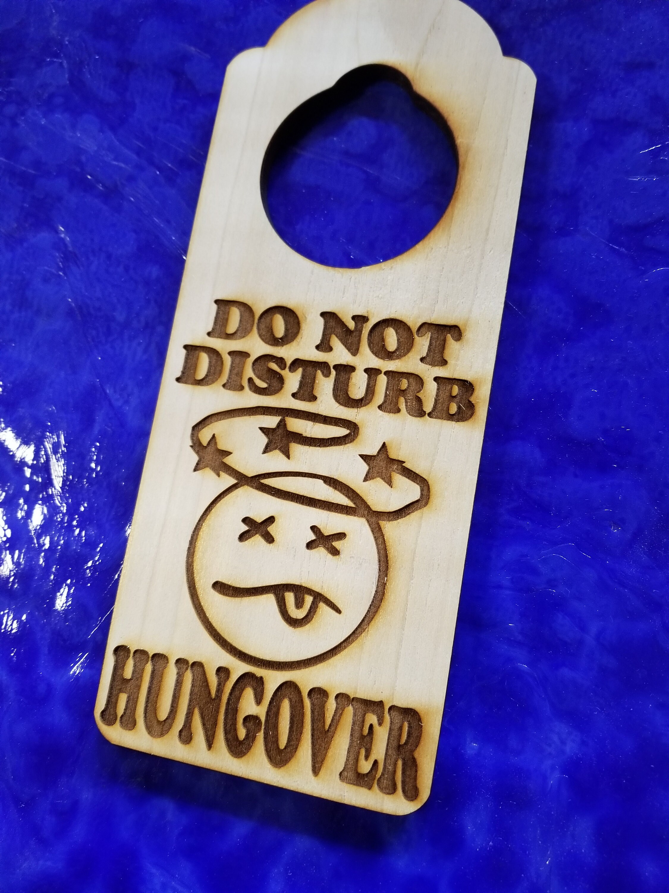 Do Not Disturb Hungover Engraved Door Hanger Sign Drunk - Etsy