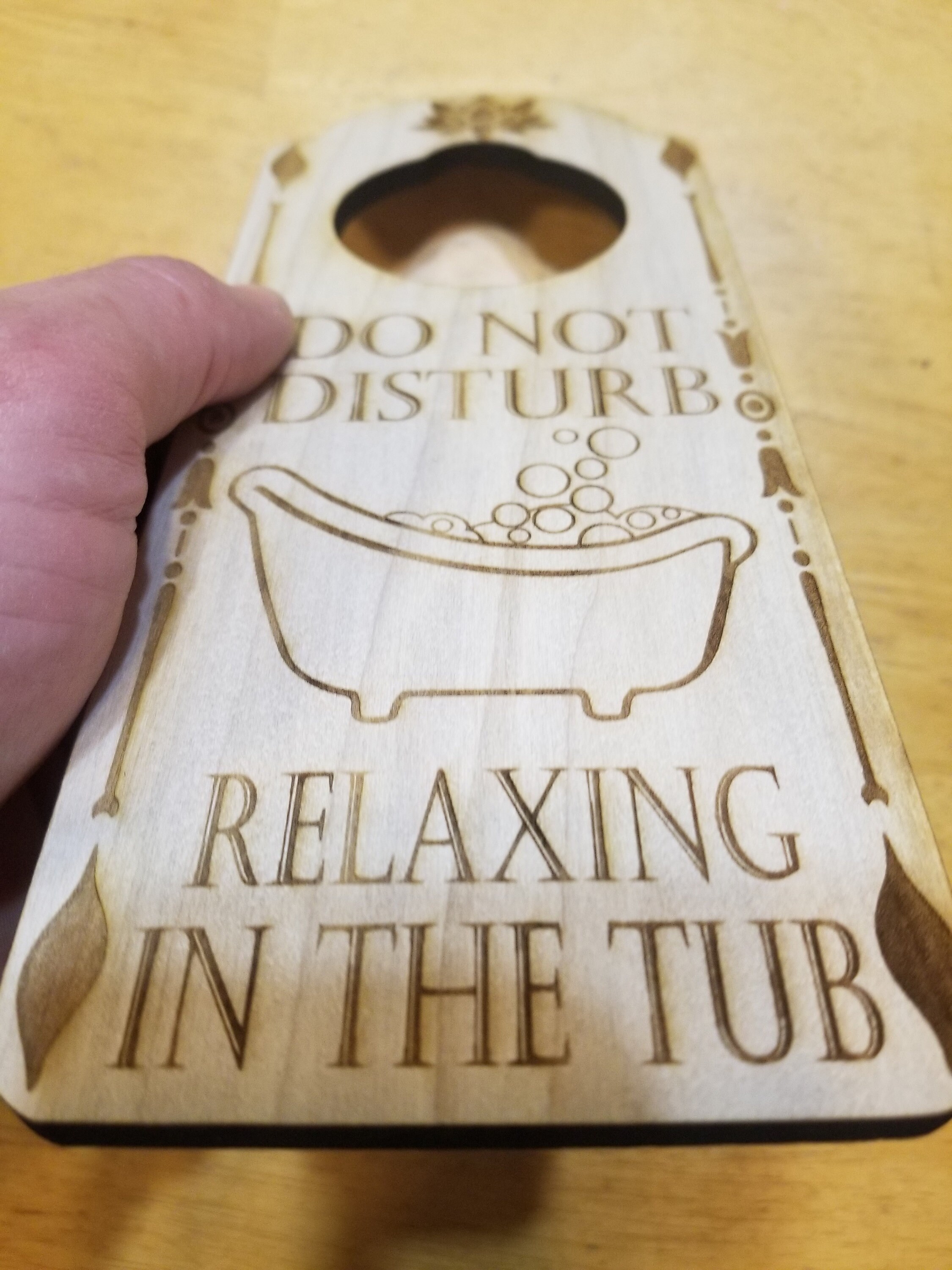 Do Not Disturb Relaxing in the Tub Engraved Door Hanger Sign | Etsy