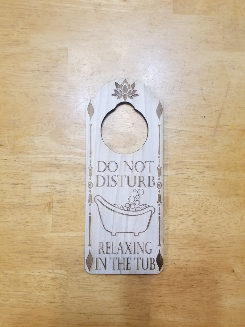 Do Not Disturb Relaxing in the Tub Engraved Door Hanger Sign | Etsy