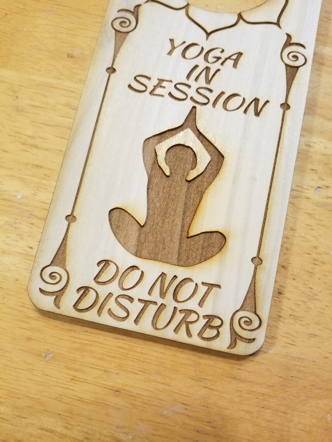 Do Not Disturb Yoga in Session Engraved Door Hanger Sign | Etsy