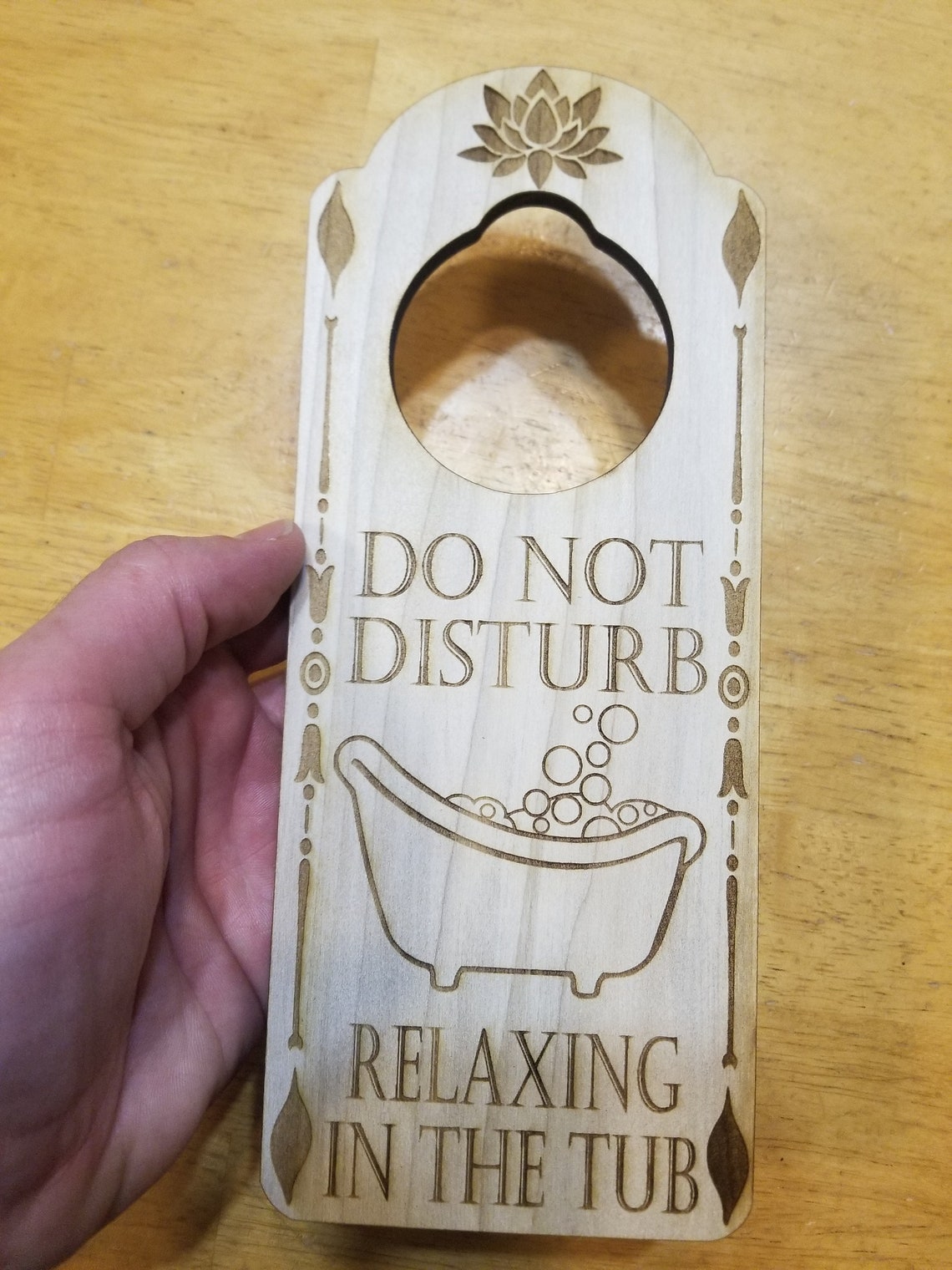 Do Not Disturb Relaxing in the Tub Engraved Door Hanger Sign | Etsy