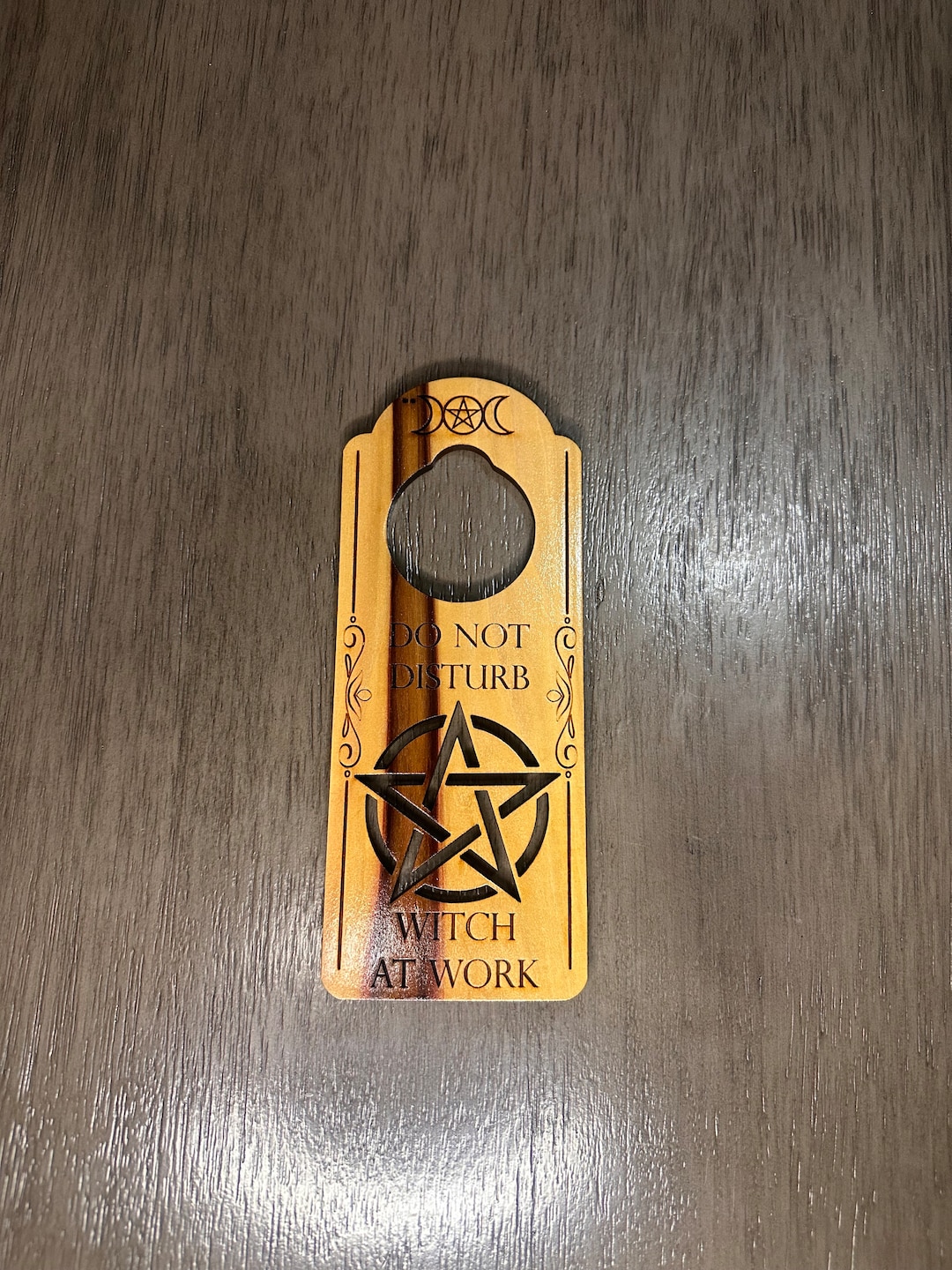 Do Not Disturb Witch at Work Wood Engraved Door Hanger Sign Fancy Wood ...