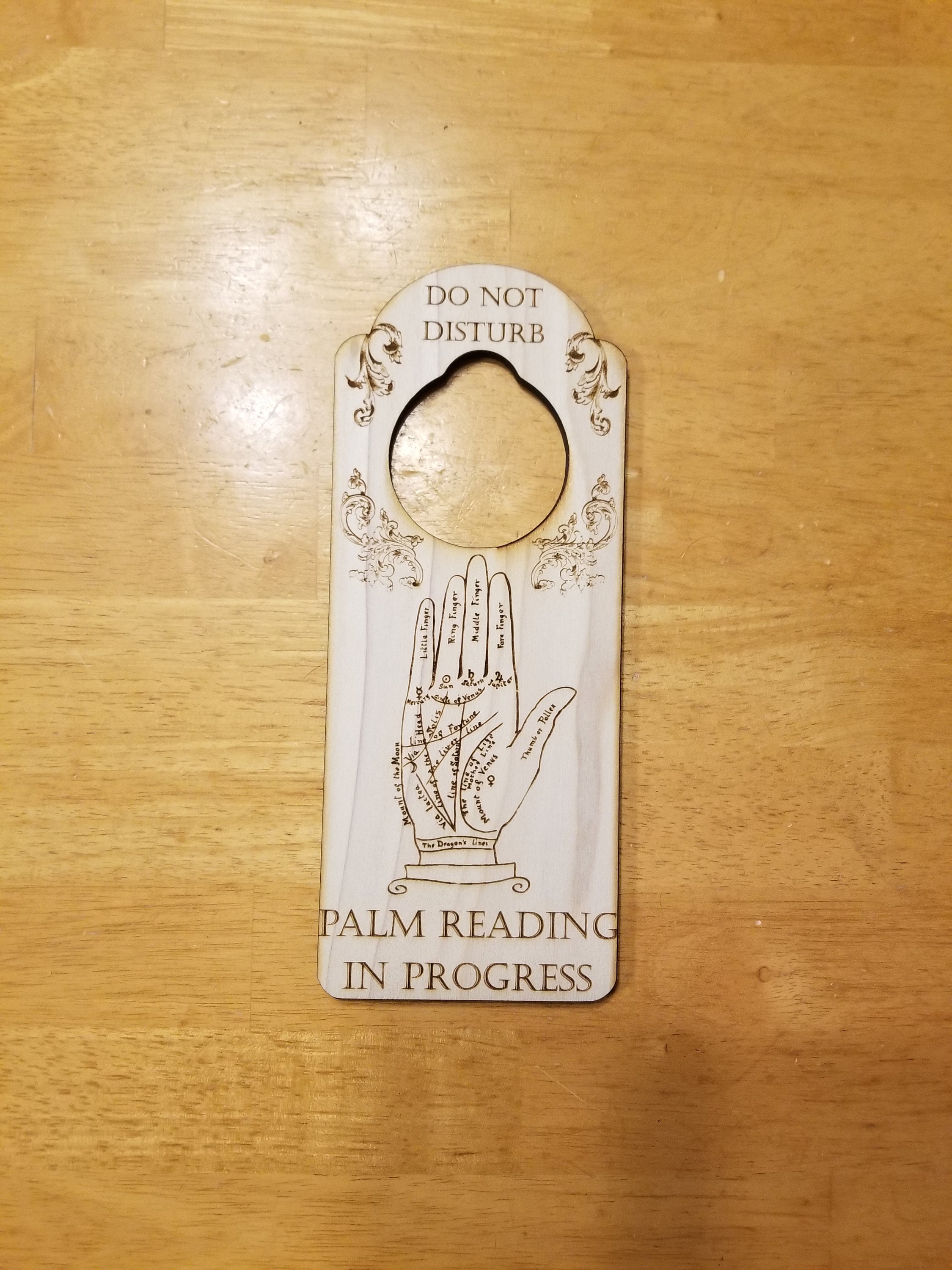 Do Not Disturb Palm Reading in Progress Engraved Door Hanger | Etsy