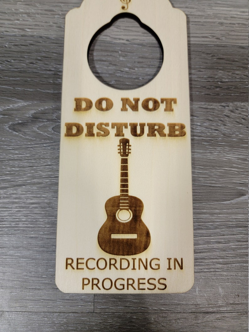 Do Not Disturb Recording in Progress Guitar Engraved Door Hanger Sign ...