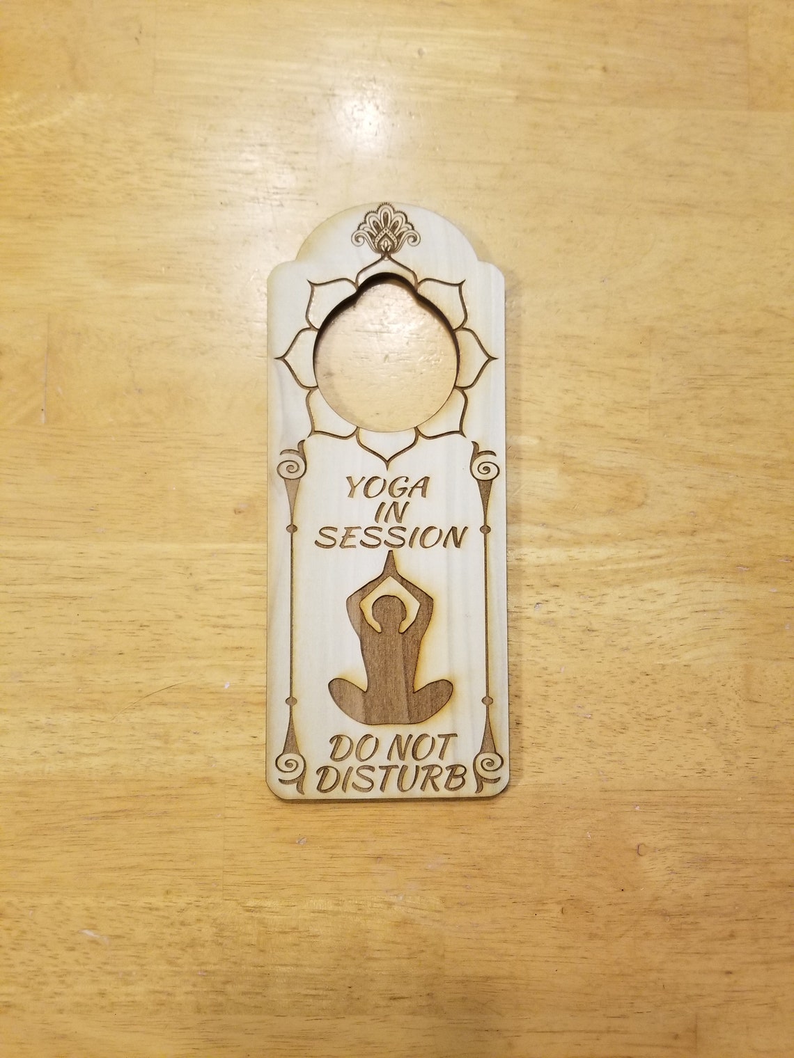Do Not Disturb Yoga in Session Engraved Door Hanger Sign - Etsy