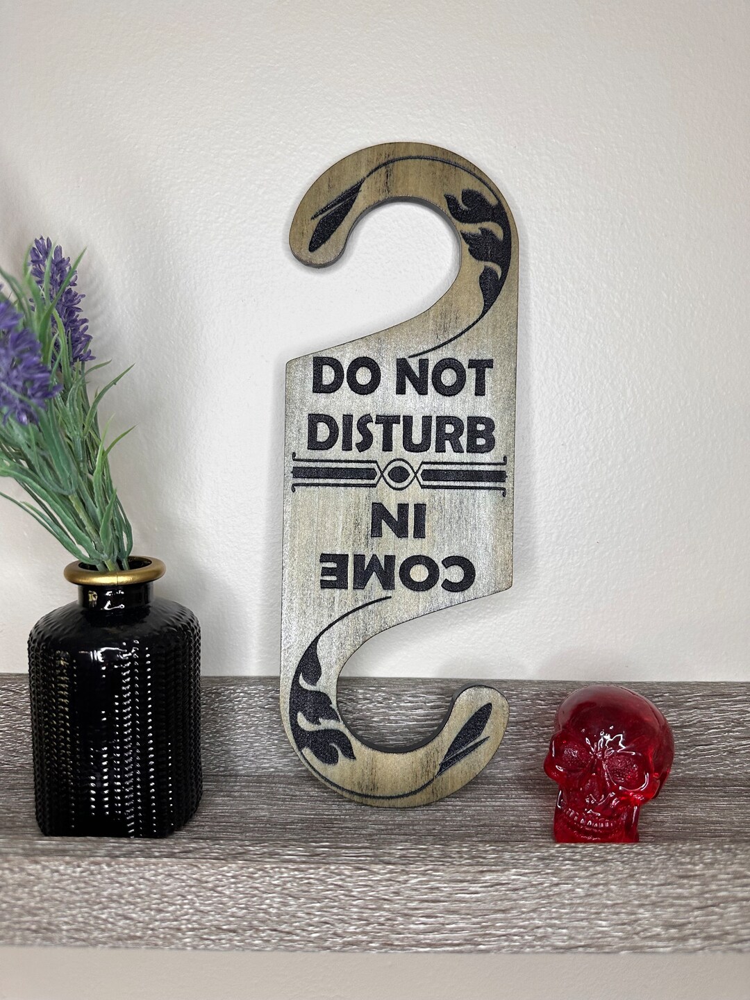 Flippable Do Not Disturb Come in Light Green Engraved Door Hanger Sign ...