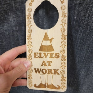 Do Not Disturb Elves at Work Christmas Engraved Door Hanger - Etsy