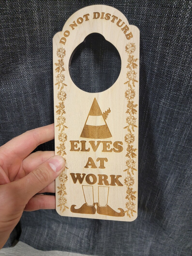 Do Not Disturb Elves at Work Christmas Engraved Door Hanger - Etsy