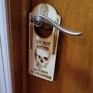 Do Not Disturb Autopsy Engraved Door Hanger Sign - Etsy