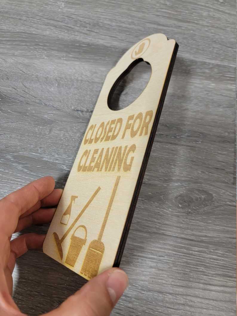 Closed for Cleaning Engraved Door Hanger Sign No Entry - Etsy