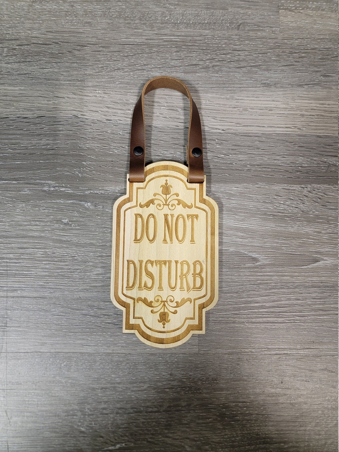 Do Not Disturb Leather Strap Engraved Door Hanger Sign - Etsy