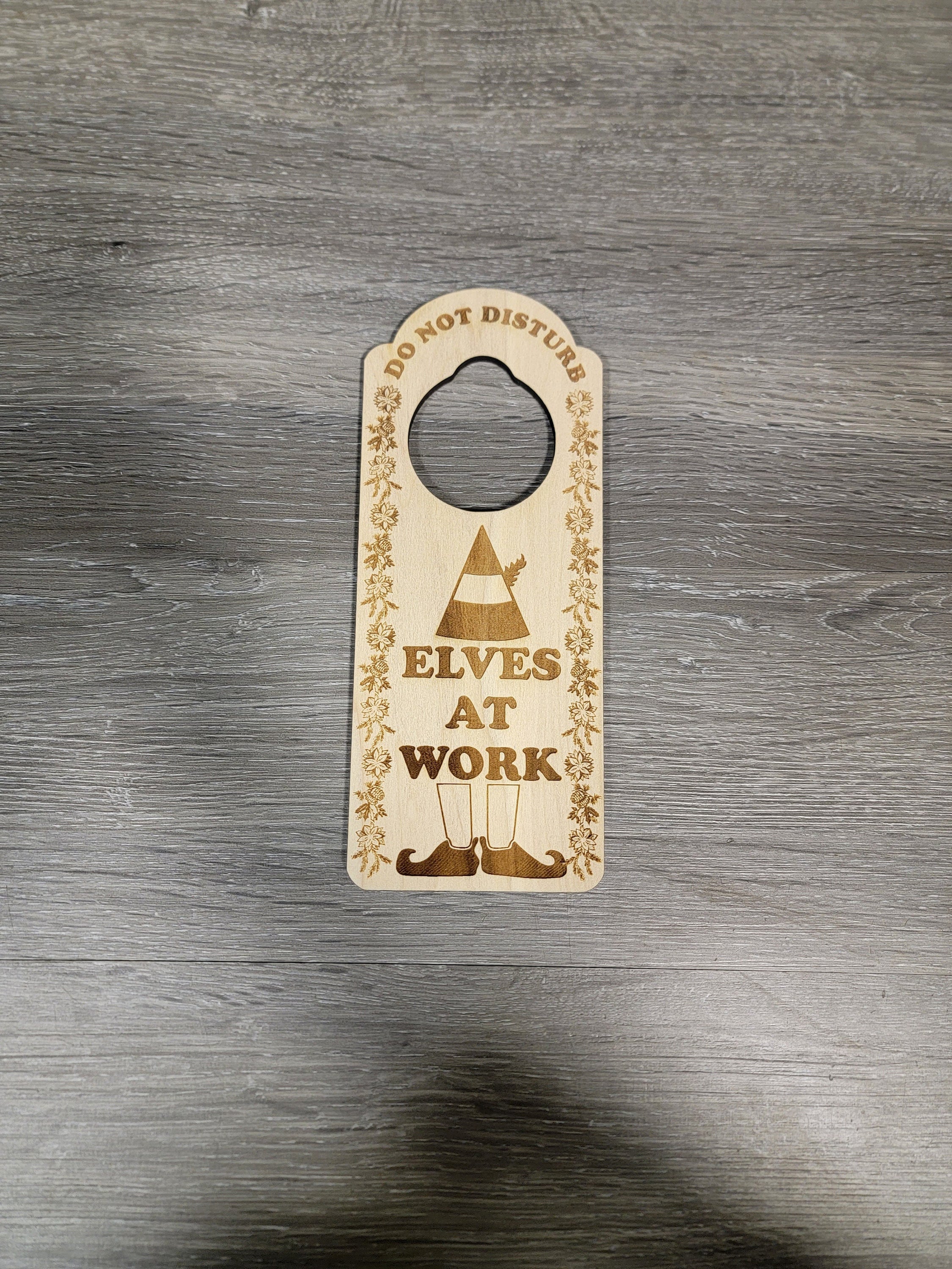 Do Not Disturb Elves at Work Christmas Engraved Door Hanger - Etsy