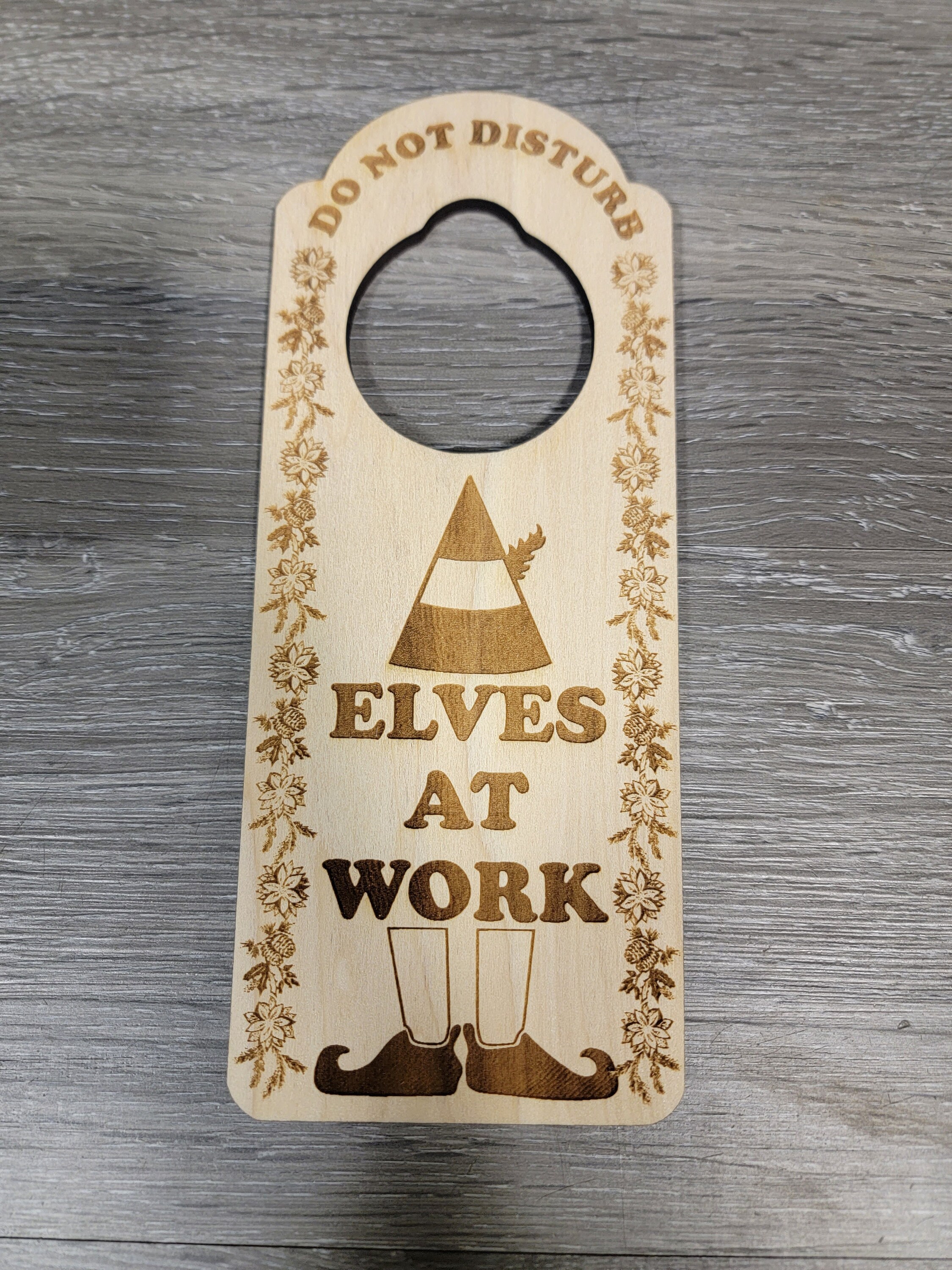 Do Not Disturb Elves at Work Christmas Engraved Door Hanger - Etsy