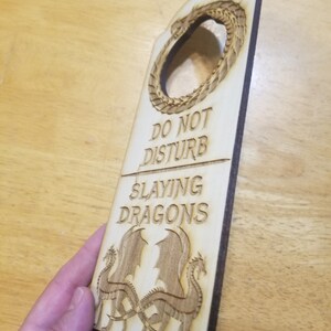 Do Not Disturb Slaying Dragons Engraved Door Hanger Sign RPG Dungeons ...