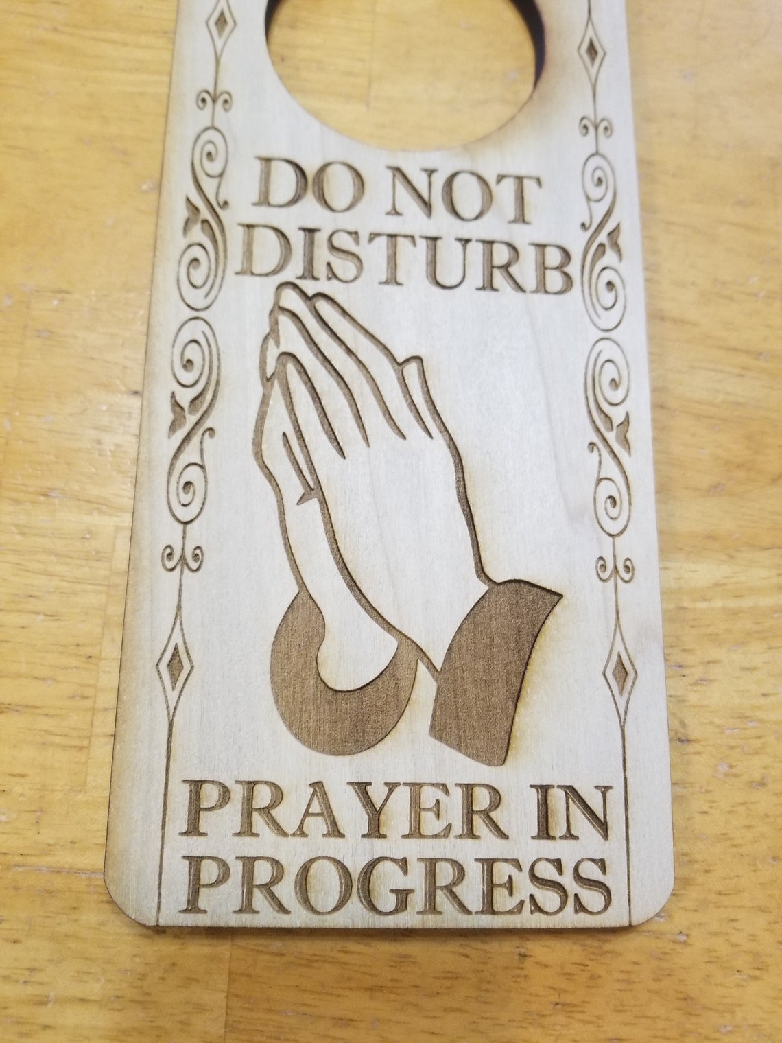 Do Not Disturb Prayer in Progress Engraved Door Hanger Sign | Etsy