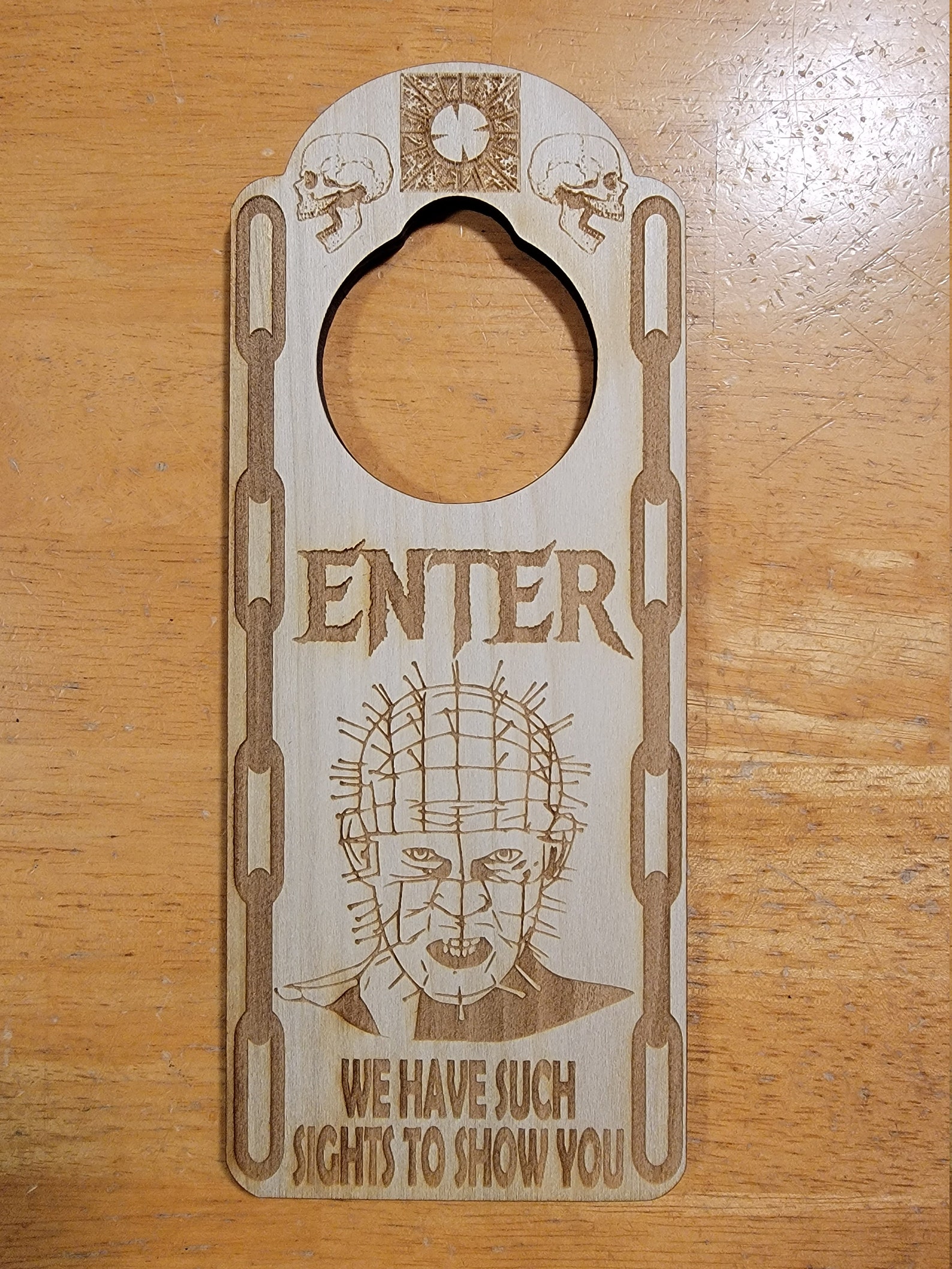 Pinhead We Have Such Sights to Show You Engraved Door Hanger - Etsy Israel