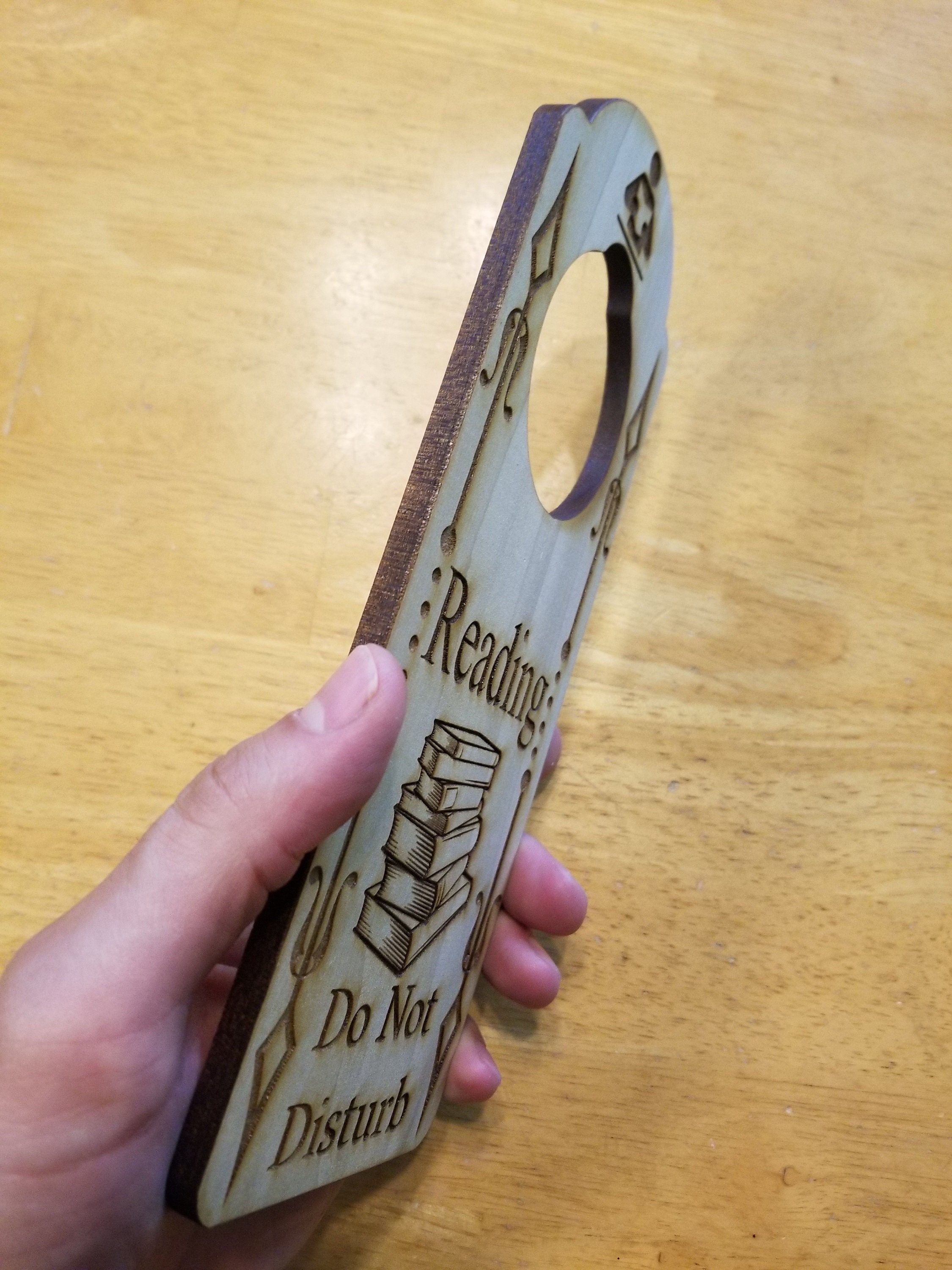 Reading Do Not Disturb Engraved Door Hanger Sign Bookworm | Etsy