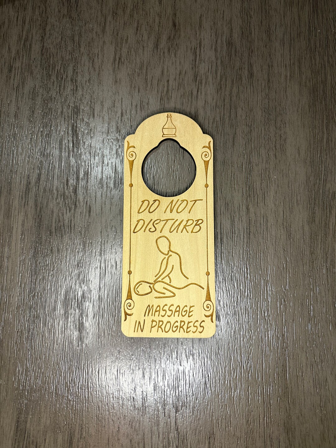 Do Not Disturb Massage in Progress Engraved Door Hanger Sign - Etsy