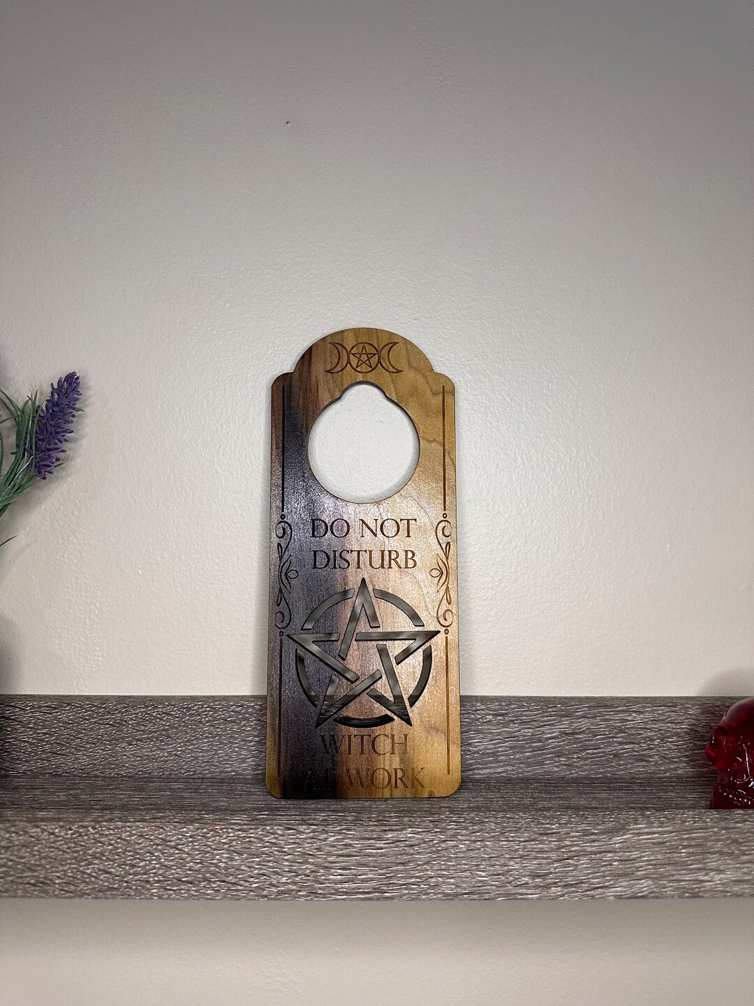 Do Not Disturb Witch at Work Wood Engraved Door Hanger Sign Dark and ...