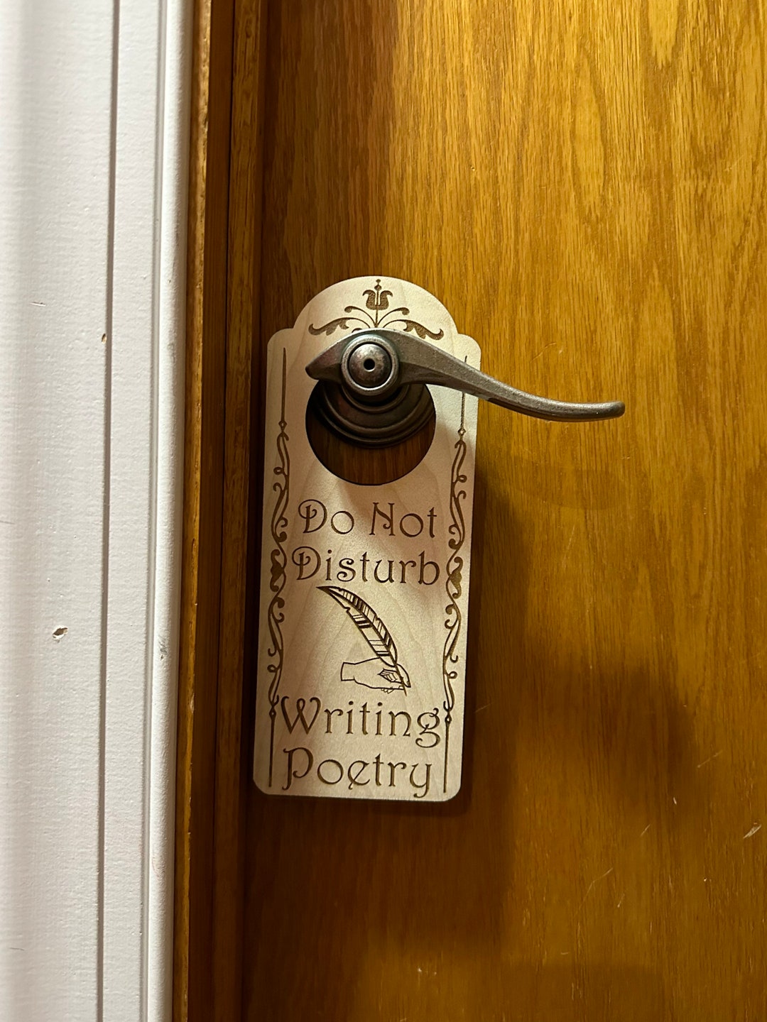 Writing Poetry Do Not Disturb Engraved Door Hanger Sign - Etsy