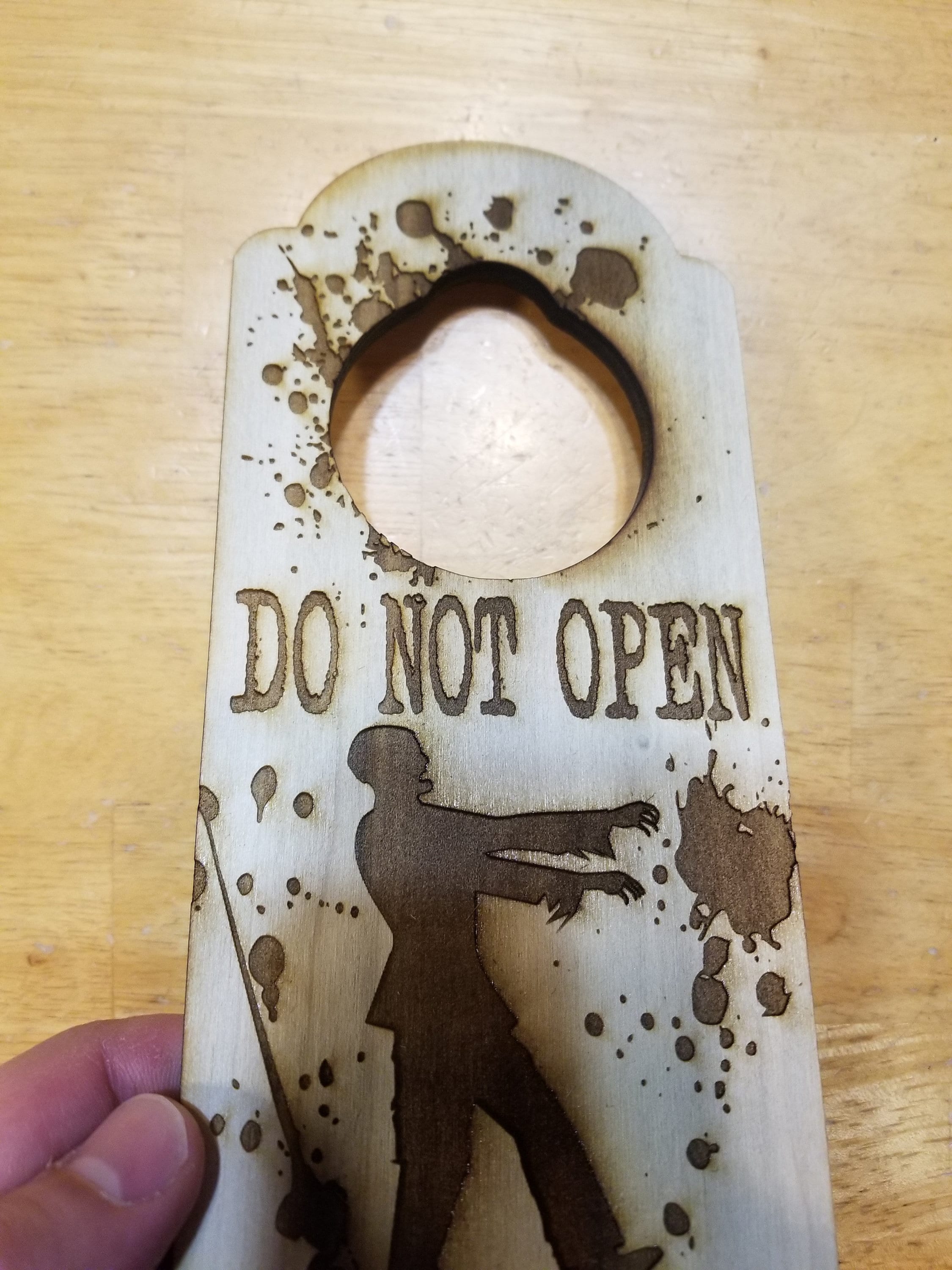 Do Not Open Zombies Inside Engraved Door Hanger Sign - Etsy