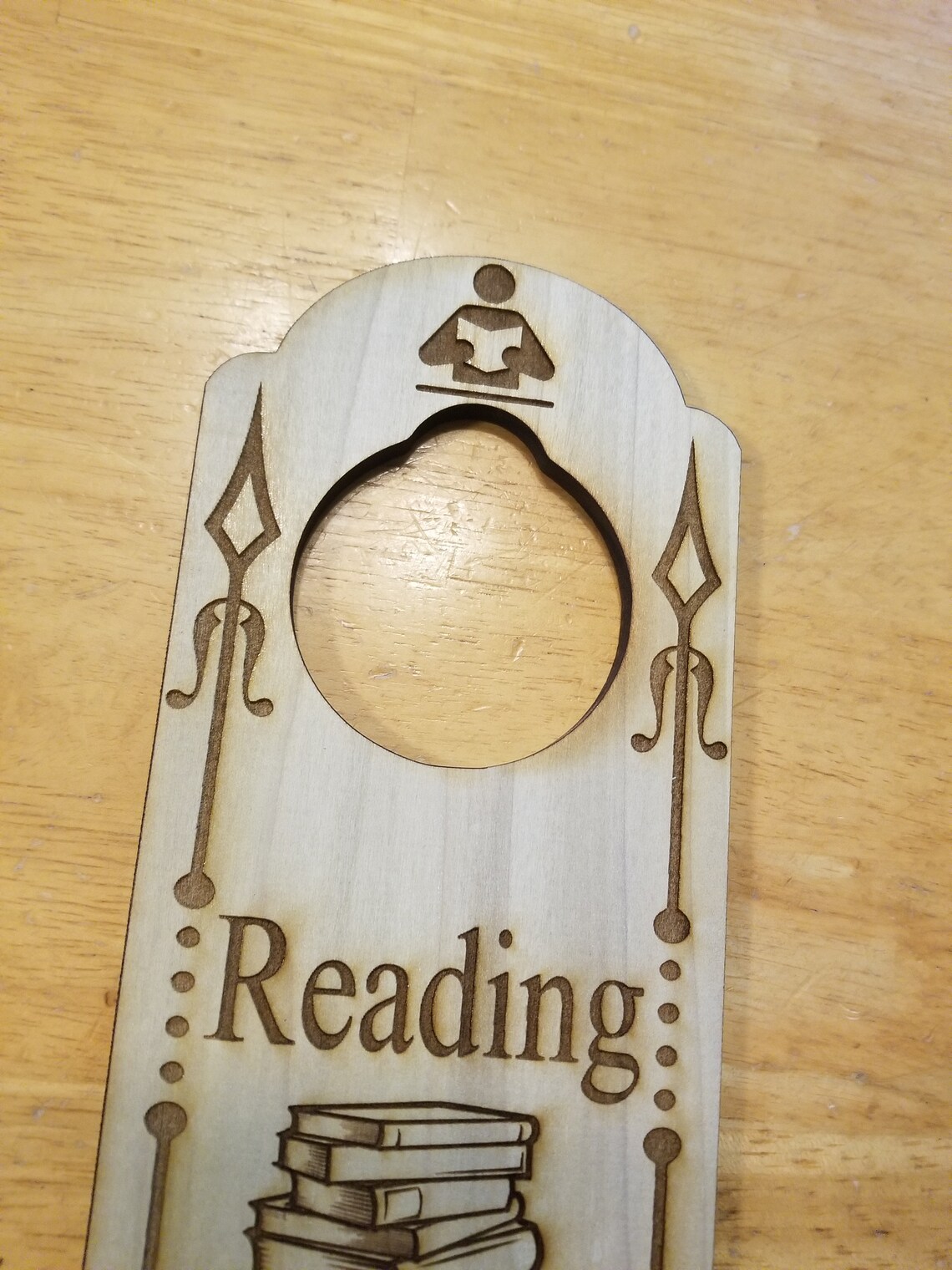 Reading Do Not Disturb Engraved Door Hanger Sign Bookworm | Etsy