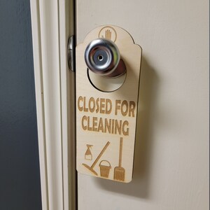 Closed for Cleaning Engraved Door Hanger Sign No Entry - Etsy