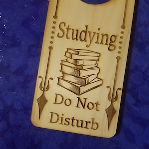 Studying Do Not Disturb Engraved Door Hanger Sign - Etsy