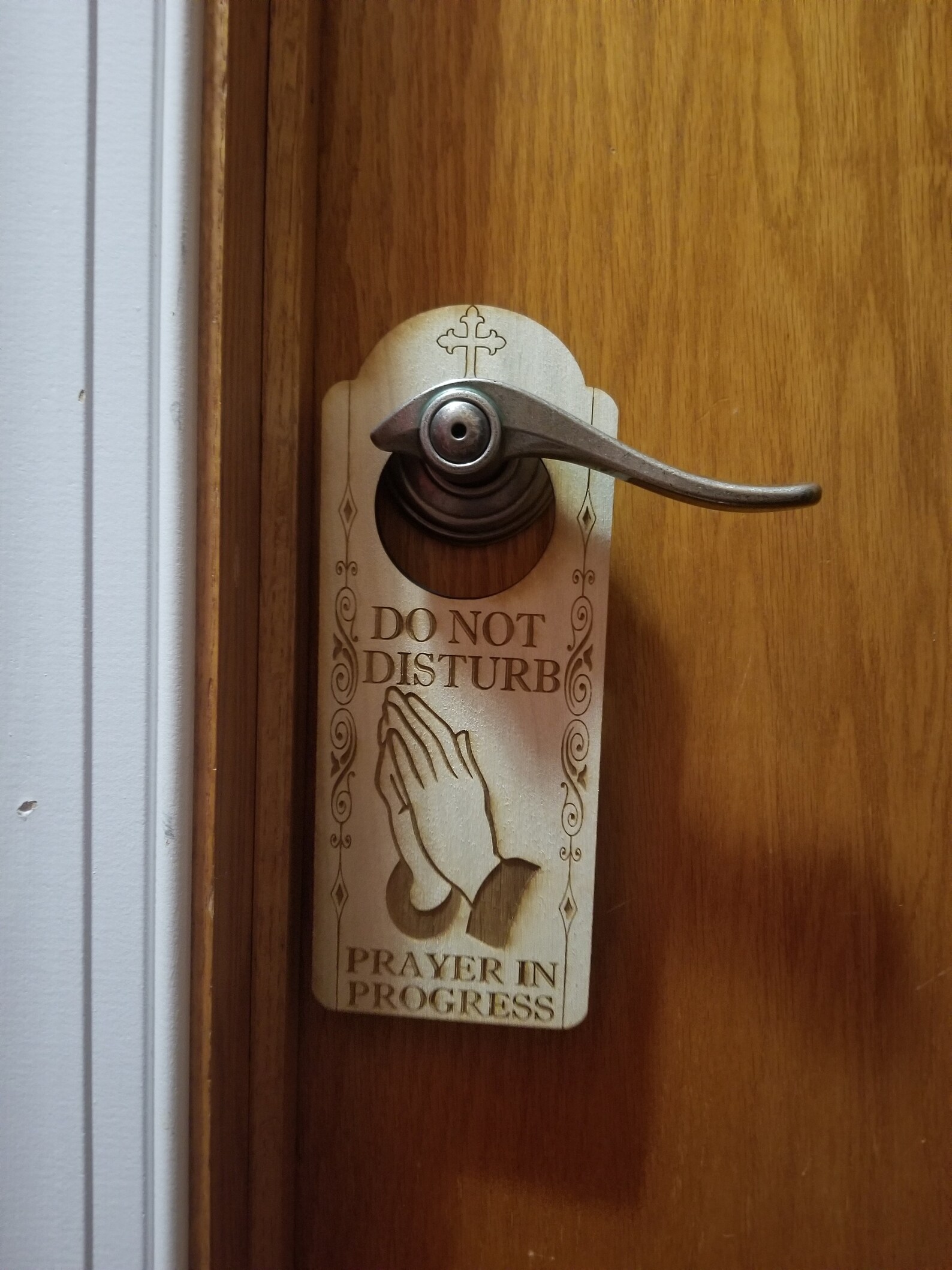 Do Not Disturb Prayer in Progress Engraved Door Hanger Sign Christian ...