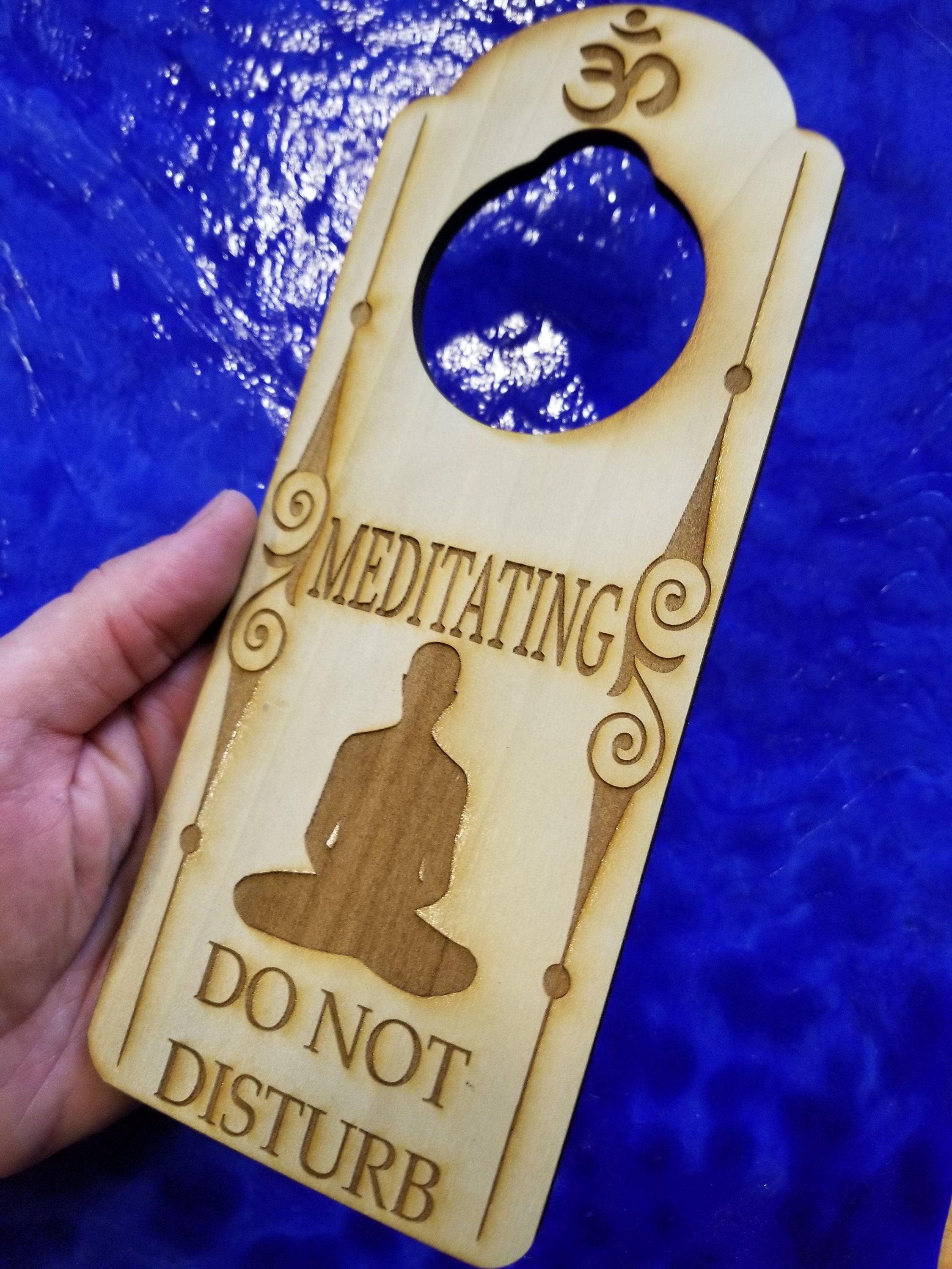 Do Not Disturb Meditating Engraved Door Hanger Sign - Etsy
