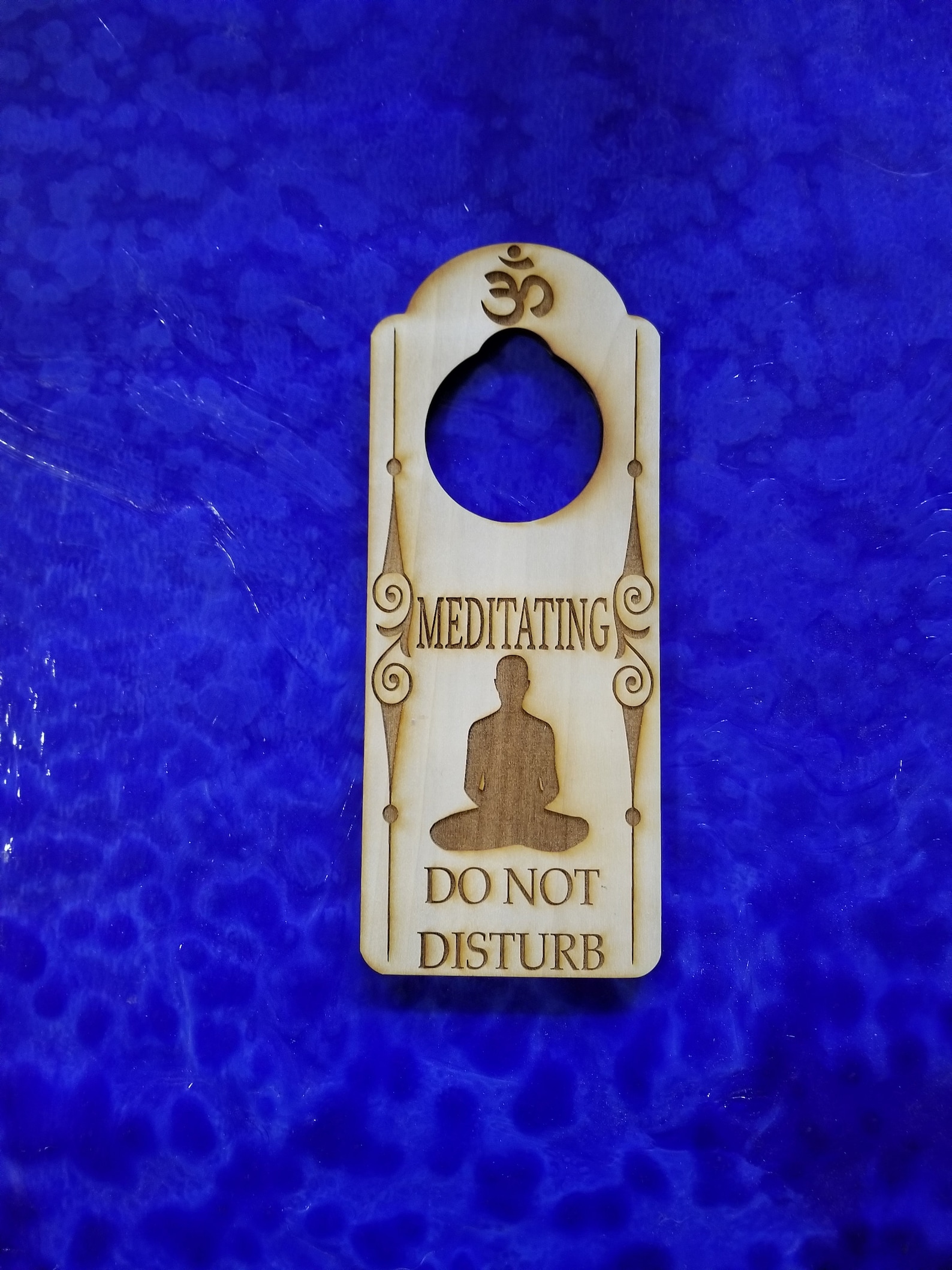 Do Not Disturb Meditating Engraved Door Hanger Sign - Etsy