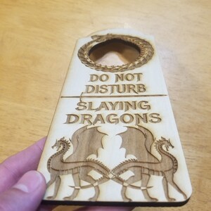 Do Not Disturb Slaying Dragons Engraved Door Hanger Sign RPG Dungeons ...