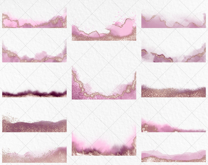 Rose Borders Clipart Rose Gold Frames Clip Art Abstract | Etsy